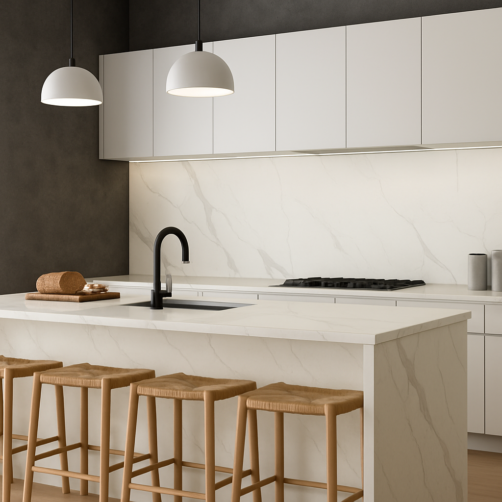 Statuario Oro Quartz | Premium White Marble Vein Slabs